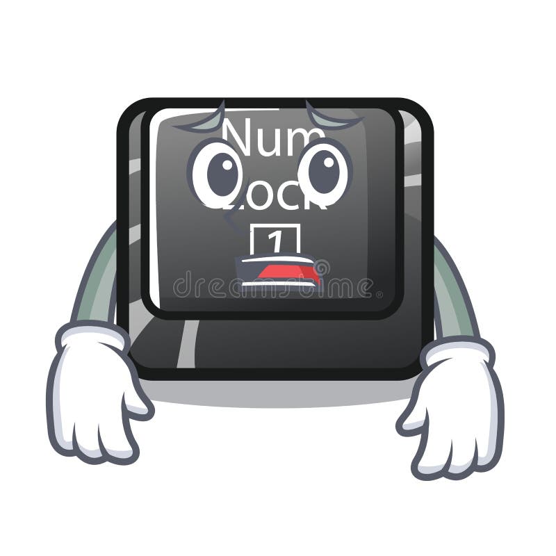 Afraid Num Lock Installed on Cartoon Computer Stock Vector ...