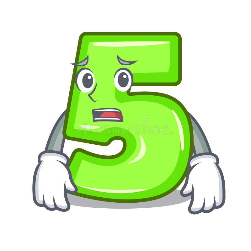 Afraid Number Five Isolated on the Mascot Stock Vector - Illustration ...