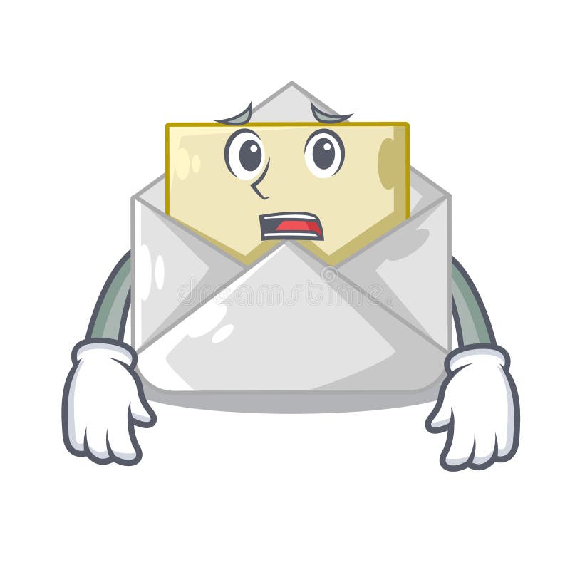 Afraid Open Envelope on Cartoon Shape Blank Stock Vector - Illustration ...