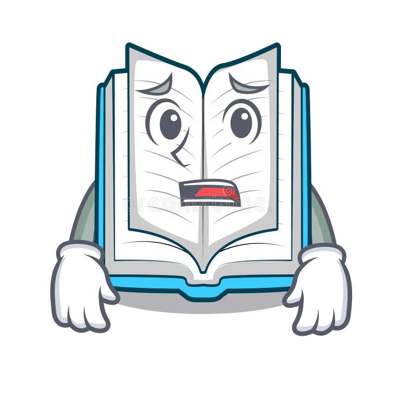 Afraid Opened Book in the Shape Mascot Stock Vector - Illustration of ...