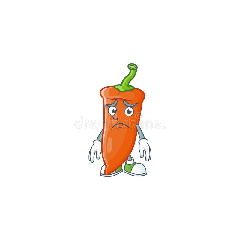 Afraid Orange Chill Cartoon Figur Maskottdesign Vektor Abbildung ...