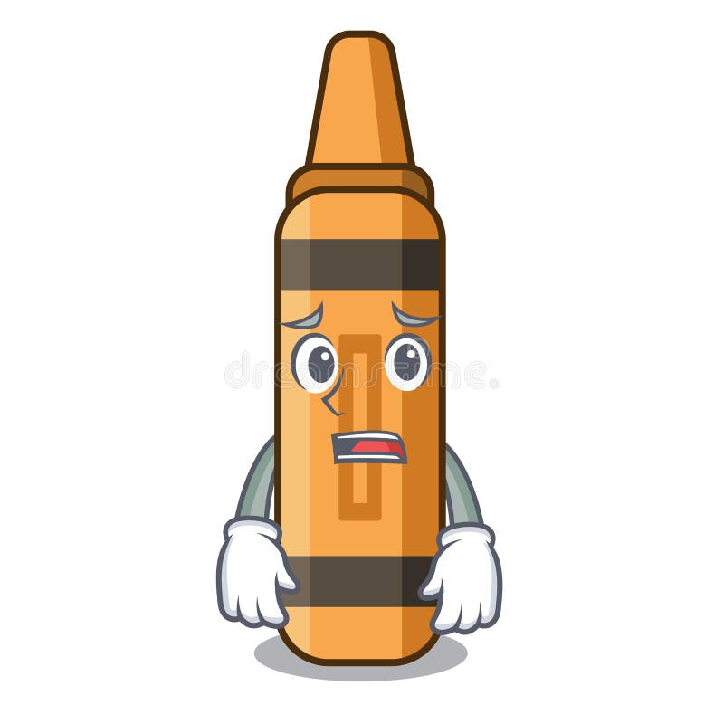 Afraid Red Crayon in a Cartoon Bag Stock Vector - Illustration of ...