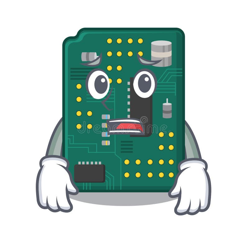 Afraid PCB Circuit Board in PC Characters Stock Vector - Illustration ...