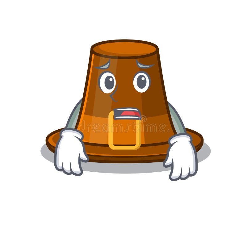 Afraid Pilgrims Hat in the Character Shape Stock Vector - Illustration ...