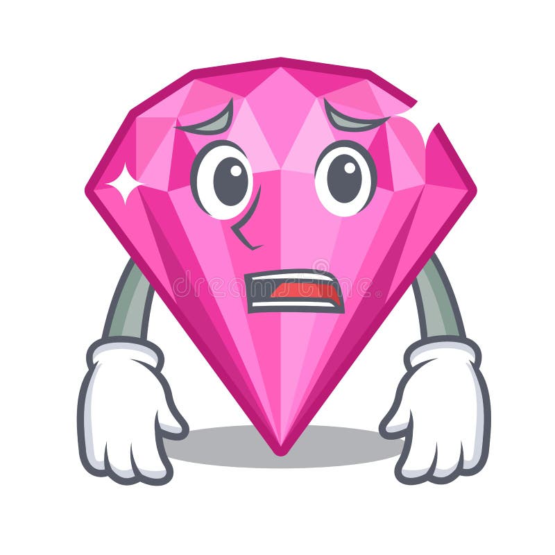 Afraid Pink Diamond in the Mascot Shape Stock Vector - Illustration of ...