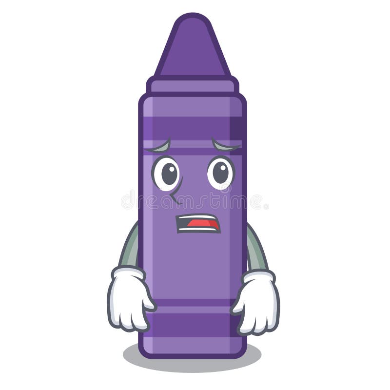 Afraid Red Crayon in a Cartoon Bag Stock Vector - Illustration of ...