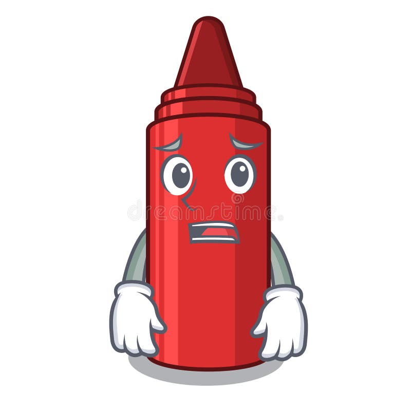 Afraid Red Crayon in a Cartoon Bag Stock Vector - Illustration of ...