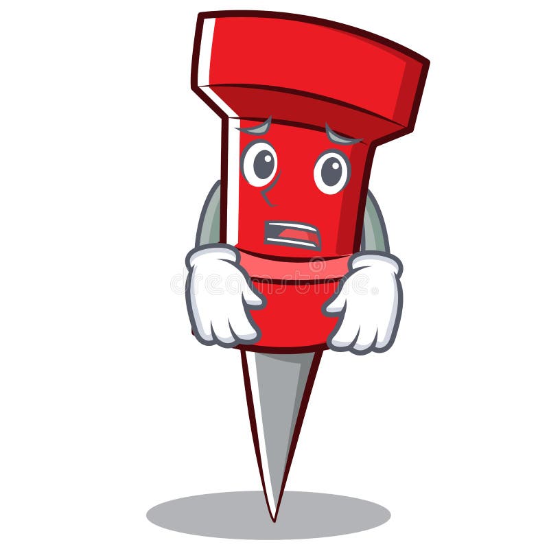 Afraid Red Pin Character Cartoon Stock Vector - Illustration of graphic ...