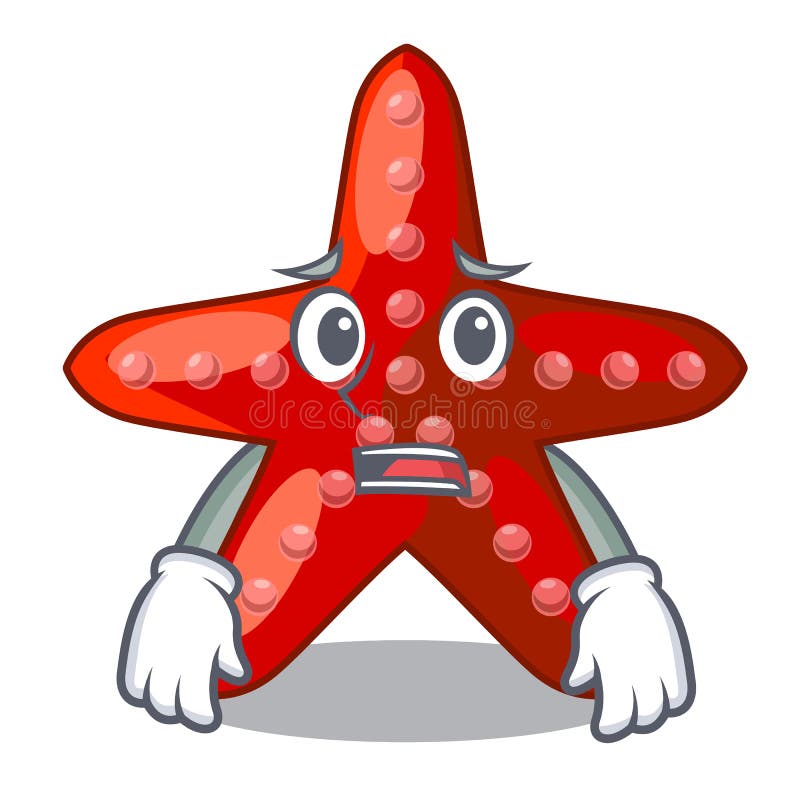 Afraid Red Starfish in the Cartoon Shape Stock Vector - Illustration of ...
