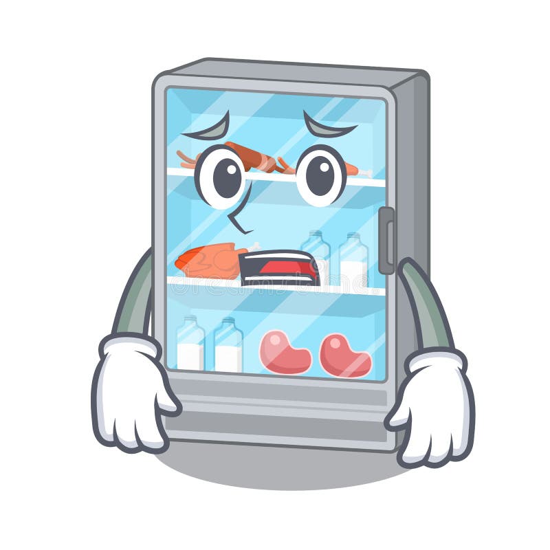 Afraid Refrigerator in the a Cartoon Shape Stock Vector - Illustration ...