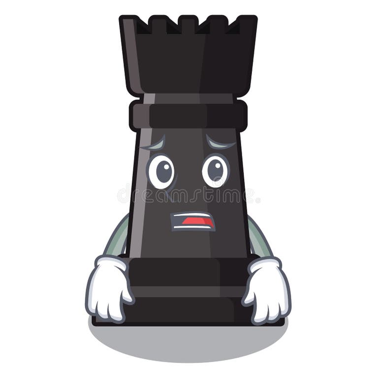 Afraid Rook Chess in the Character Shape Stock Vector - Illustration of ...