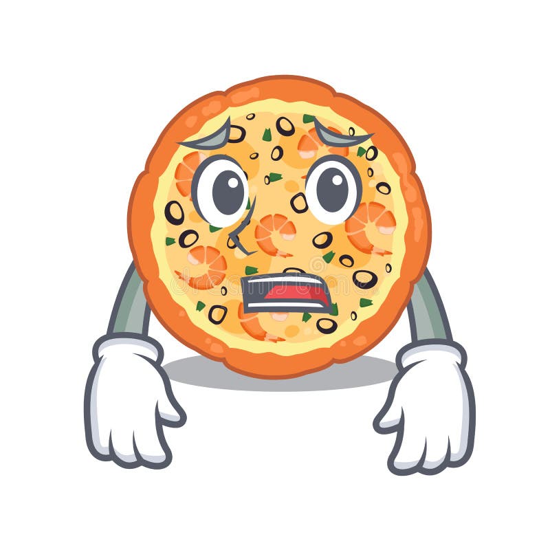 Scared Pizza cartoon stock illustration. Illustration of isolated ...