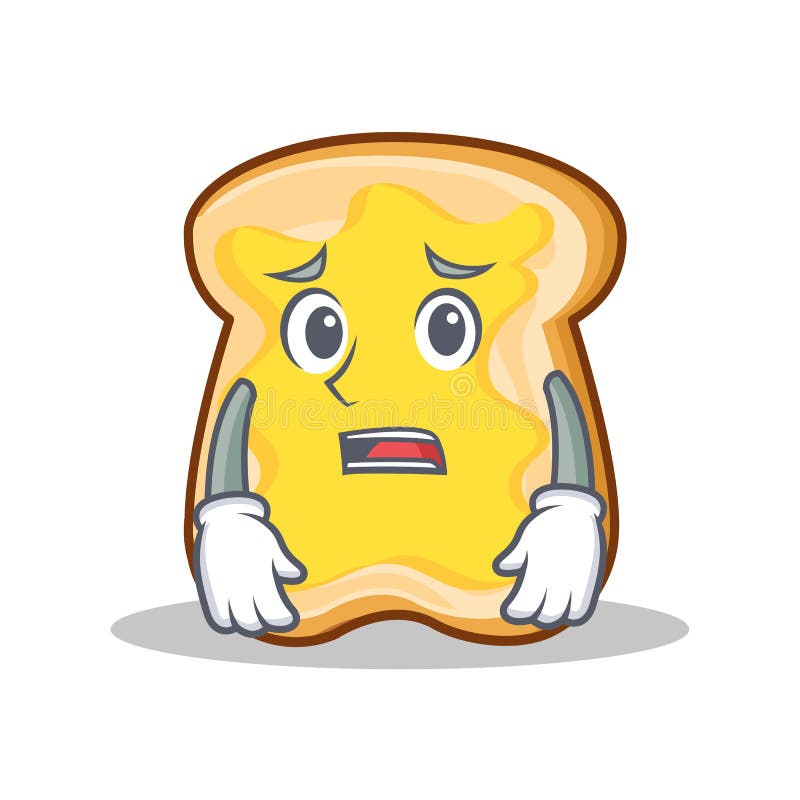 Afraid Slice Bread Cartoon Character Stock Vector - Illustration of ...