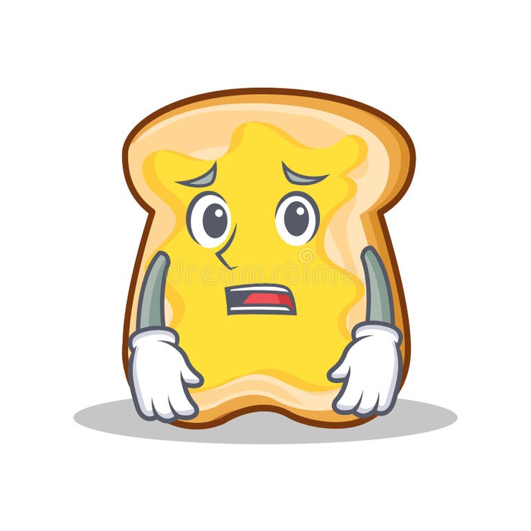 Afraid Slice Bread Cartoon Character Stock Vector - Illustration of ...