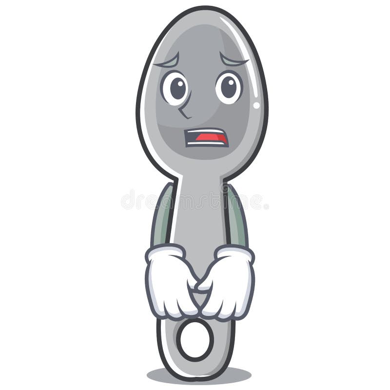 Afraid Spoon Character Cartoon Style Stock Vector - Illustration of ...