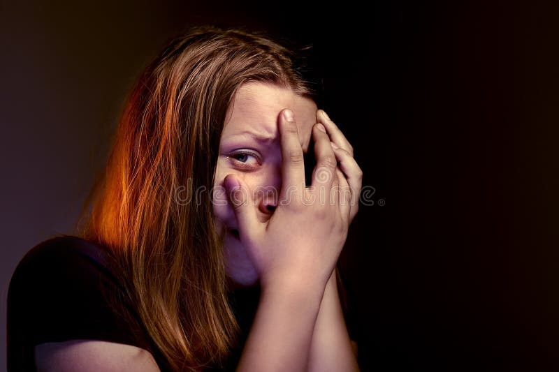 Afraid teen girl stock image. Image of feelings, danger - 42753831