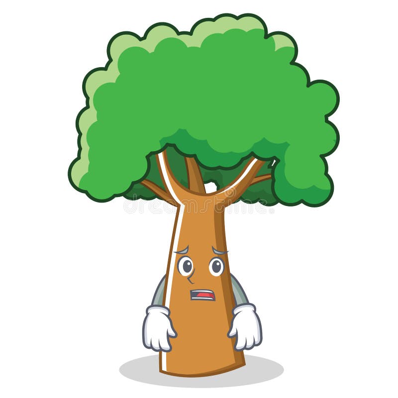 Afraid Tree Character Cartoon Style Stock Vector - Illustration of ...