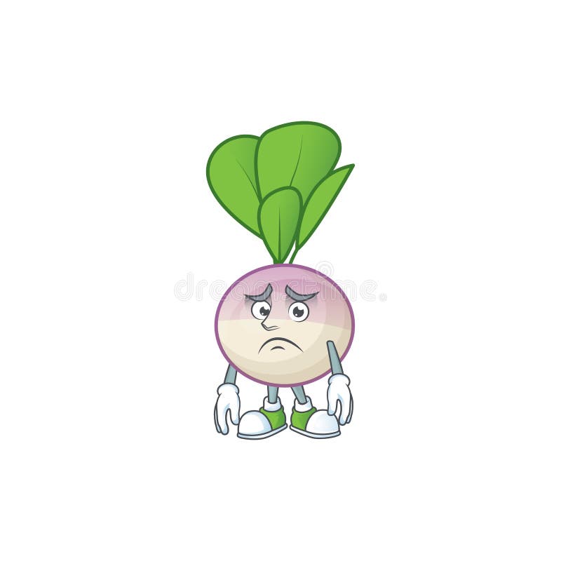 Afraid Turnip Cartoon Character Mascot Design Style Stock Vector ...