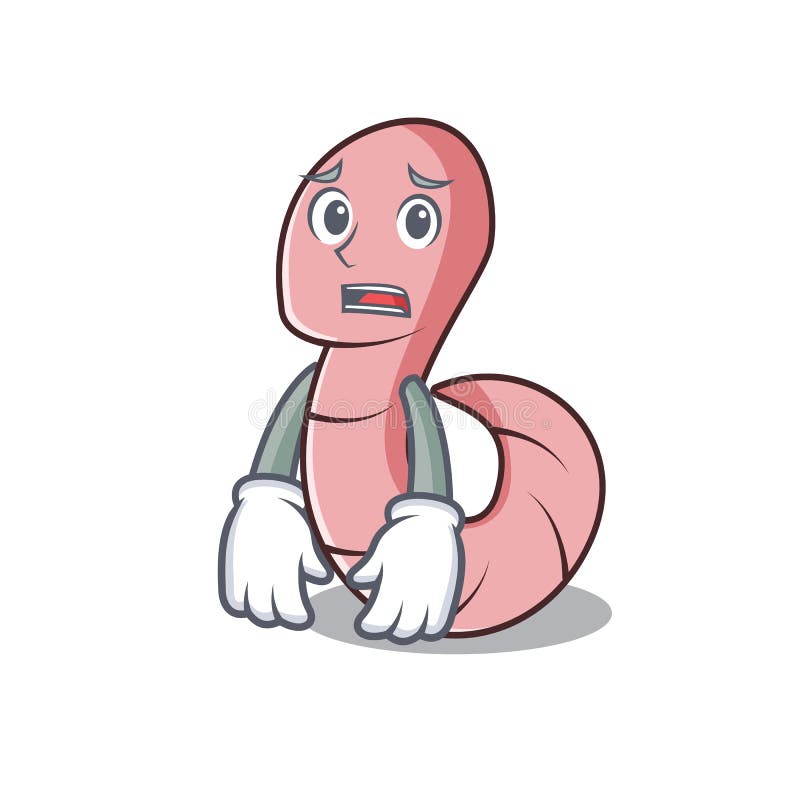 Afraid Worm Mascot Cartoon Style Stock Vector - Illustration of ...