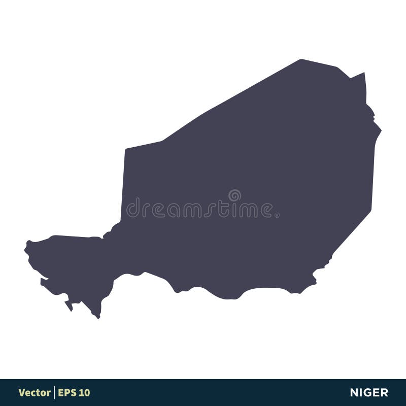 Niger Map in Africa, Icons Showing Niger Location and Flags Stock ...