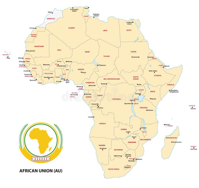 Member States of the African Union Stock Illustration - Illustration of ...