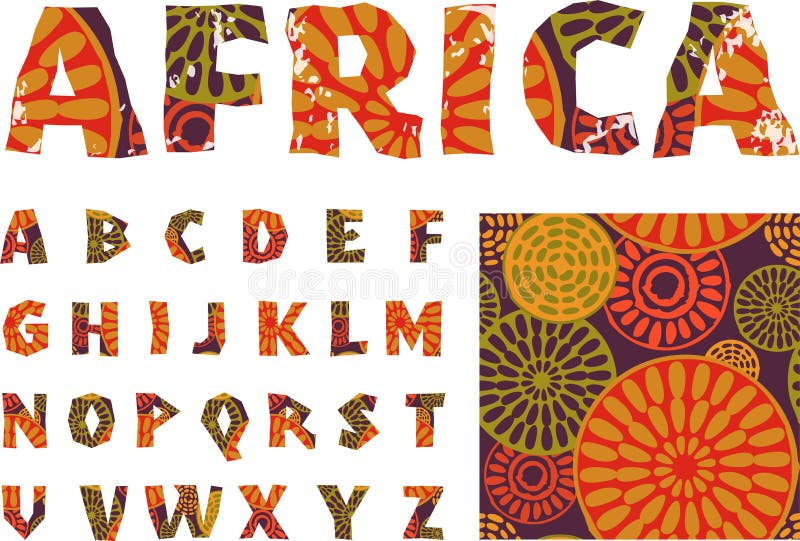 Africa - Alphabet and Pattern Stock Vector - Illustration of pattern ...