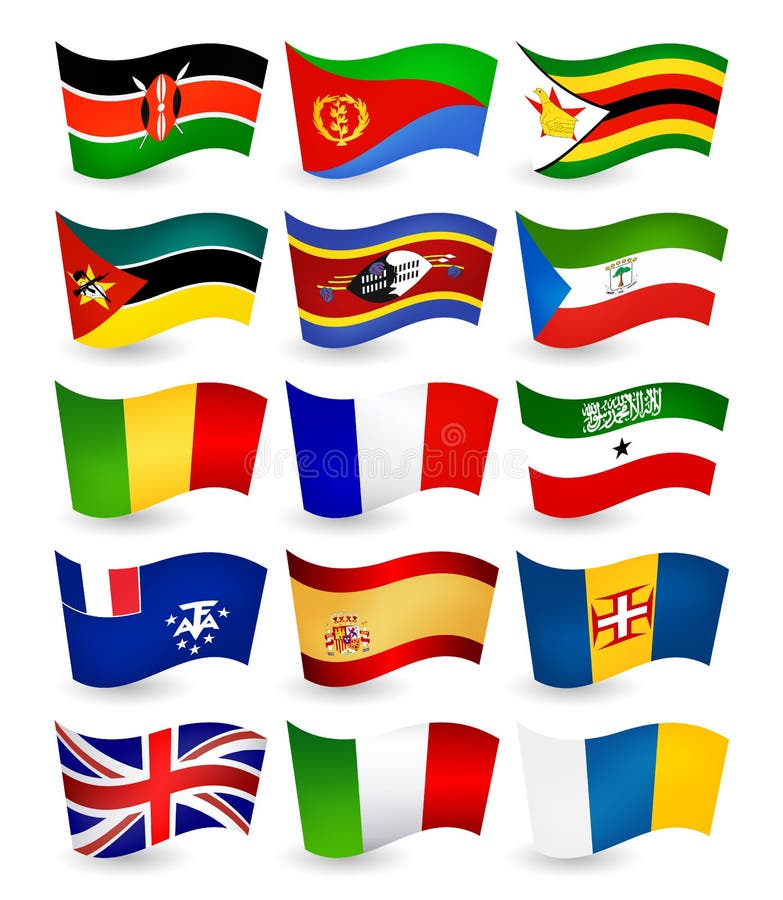 Africa Country Flying Flags Set Part 4 Stock Illustration ...