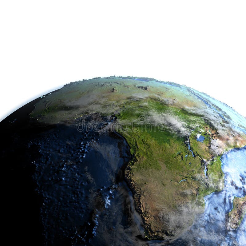 Are Visible Africa And Europe On Earth Illuminated By The Sun Rotates
