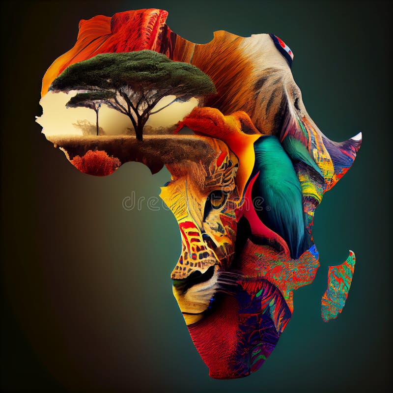 Africa, Ethnic Patterns on the Background of Mainland Africa Stock ...