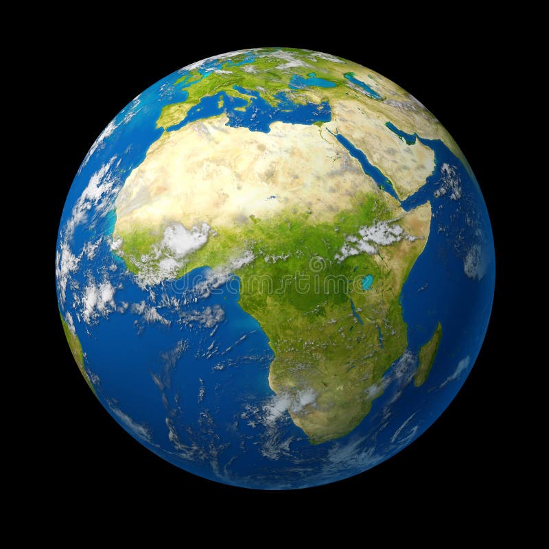 Africa on the globe stock illustration. Illustration of middle - 21505747