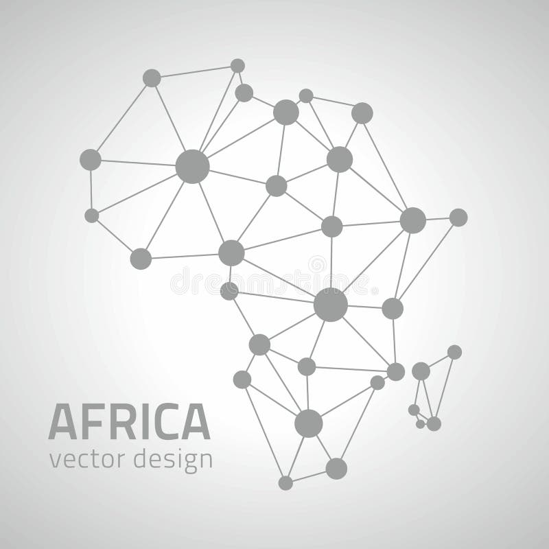 Africa Grey Vector Outline Map Stock Vector - Illustration of contour ...