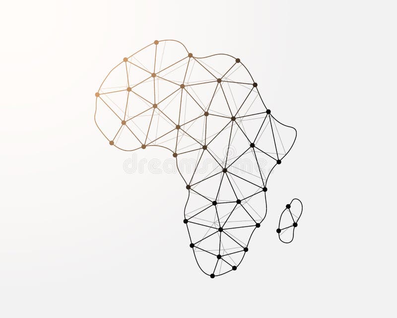 Africa Low Poly Symbol with Connected Dots. Africa Map Design Vector ...