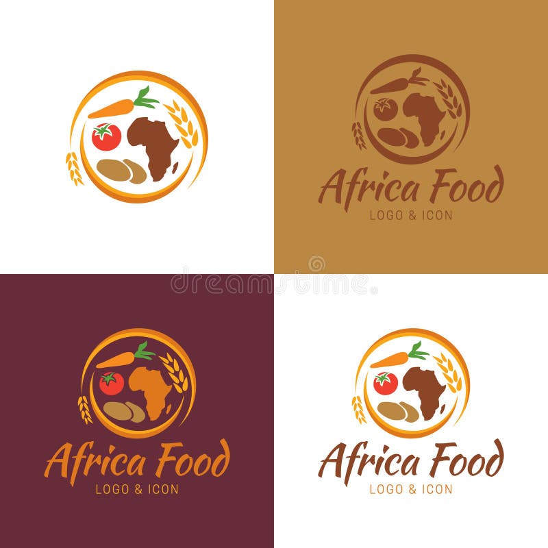 Africa Food Map Logo and Icon. Vector Illustration. Stock Illustration ...