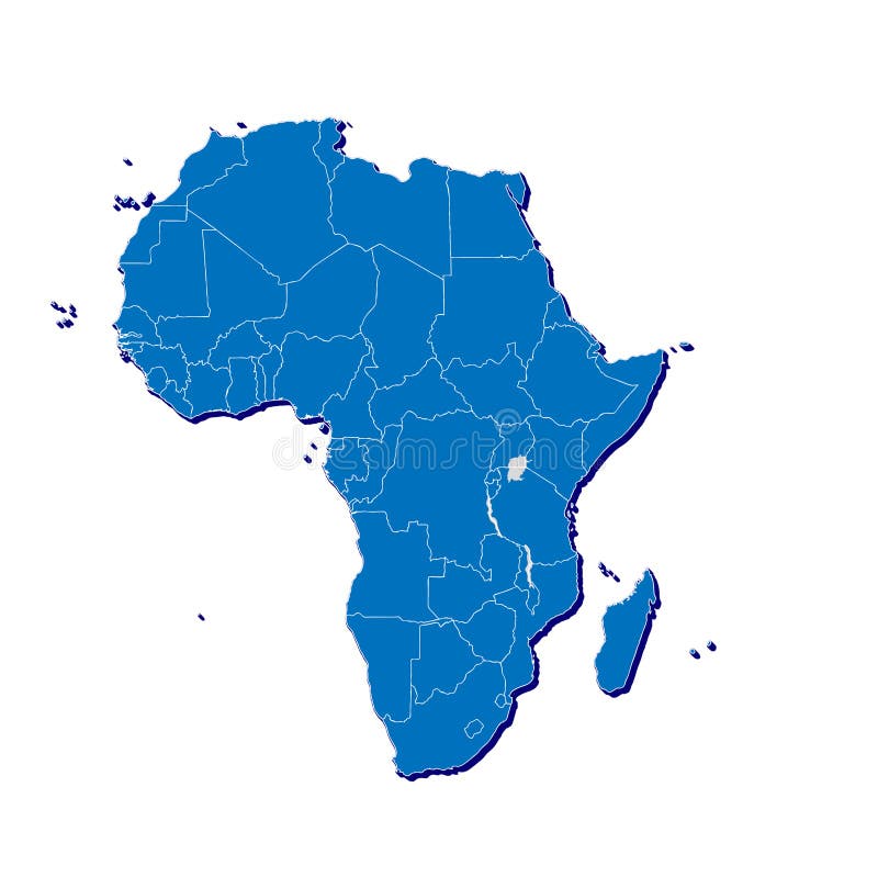 Africa map in 3D stock illustration. Illustration of africa - 29628606