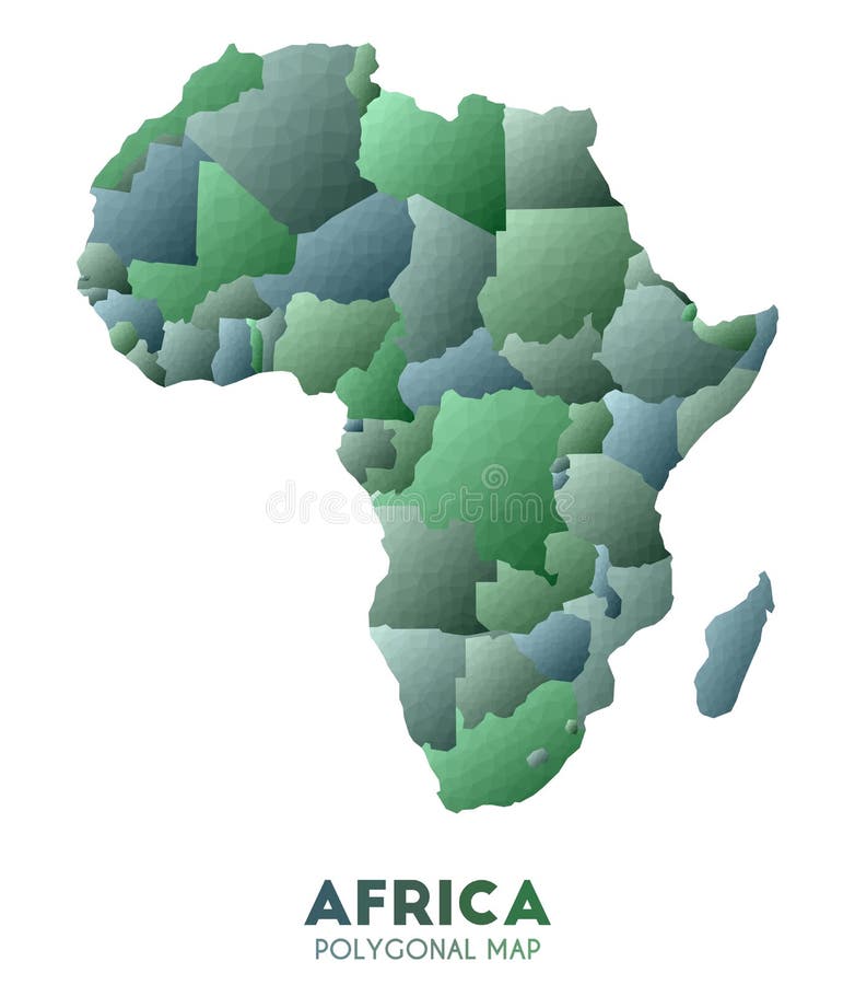 Africa Map. Actual Low Poly Style Continent Map Stock Vector ...
