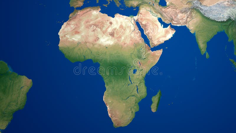 Africa Map Asia Middle East Map 3D Rendering Stock Illustration ...