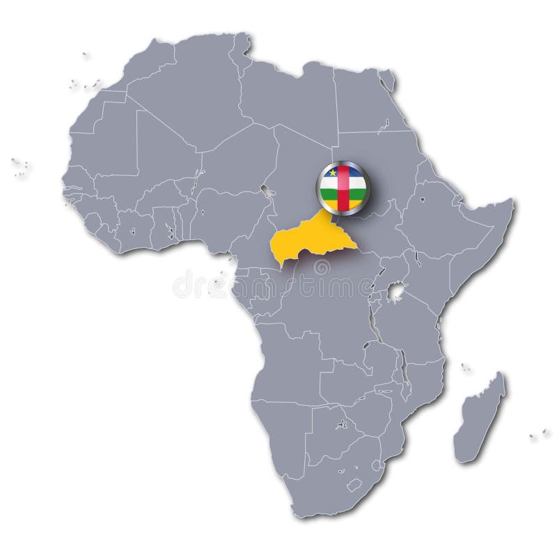 Africa Map with the Central African Republic Stock Illustration ...