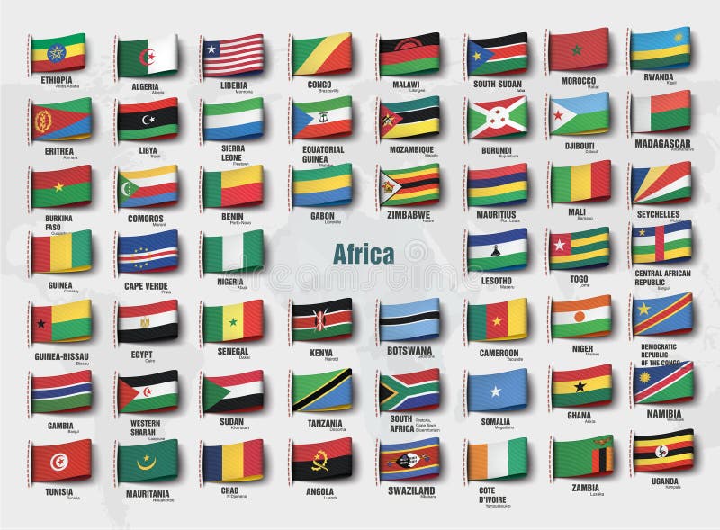 The Africa Map Divided by Countries Stock Vector - Illustration of ...