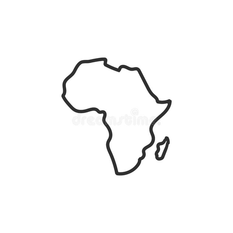 Africa Map Icon. Isolated on White Background Stock Vector ...