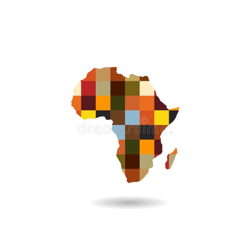 Africa Map Icon with Shadow Stock Vector - Illustration of ethiopia ...