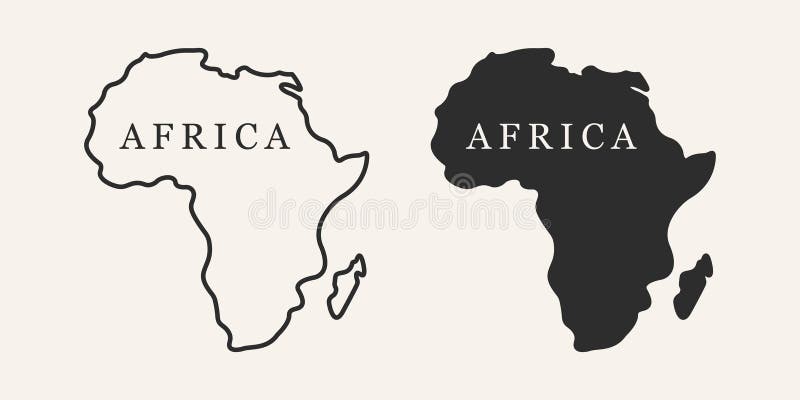 Africa Map Line Art Vector Design Illustration Stock Vector ...