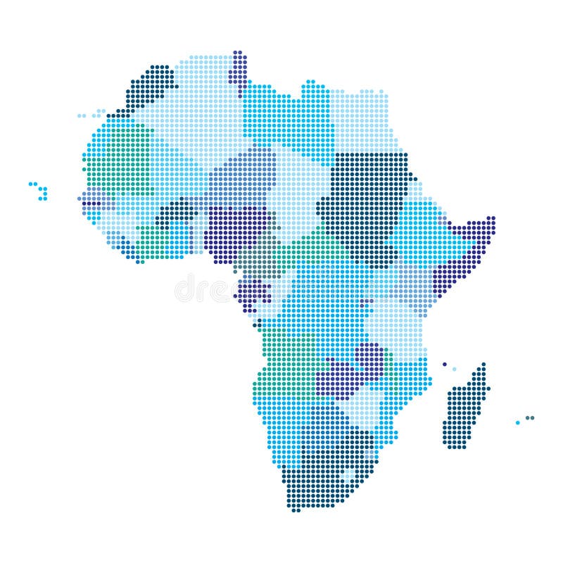 Africa Map Made from Halftone Dot Pattern Stock Vector - Illustration ...