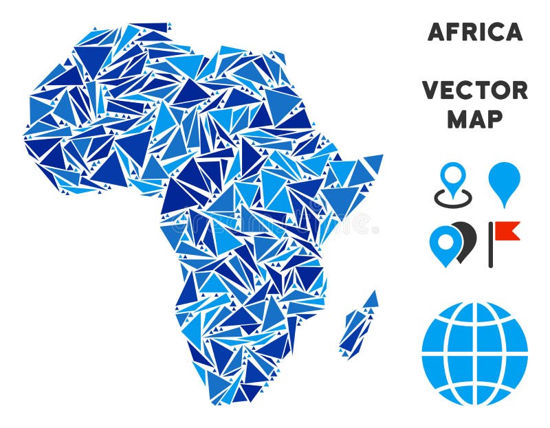 Blue Triangle Africa Map stock vector. Illustration of abstraction ...