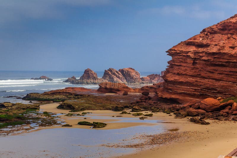 Africa, Marocco, Agadir- Coast. Stock Image - Image of wave, rocks ...