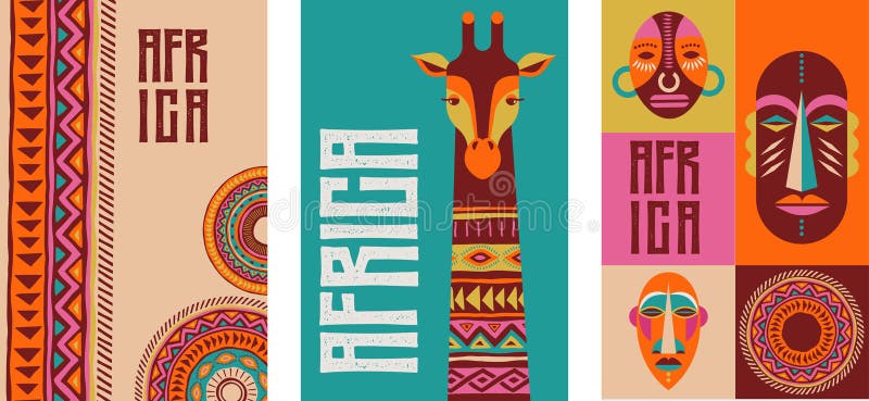 Africa Patterned Design. African Background, Banner with Tribal ...