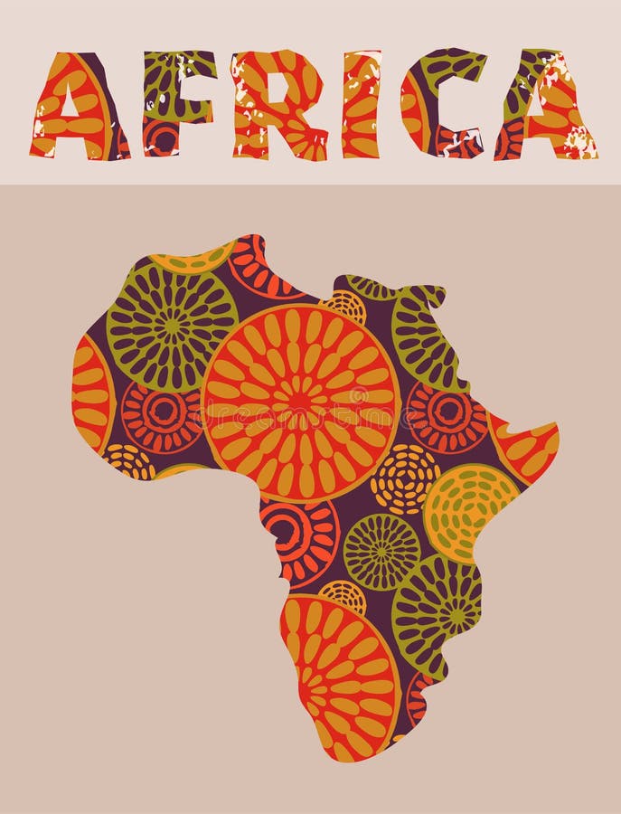 Africa - patterned map stock vector. Illustration of jungle - 52201997