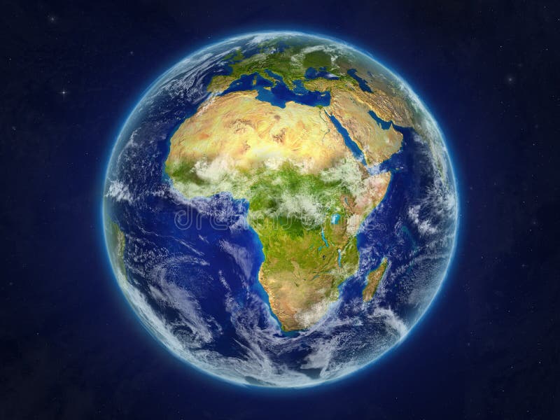 Africa on Planet Earth from Space Stock Illustration - Illustration of ...