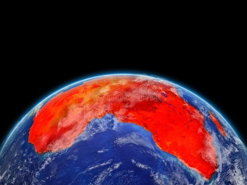 Africa in red on Earth stock illustration. Illustration of earth ...