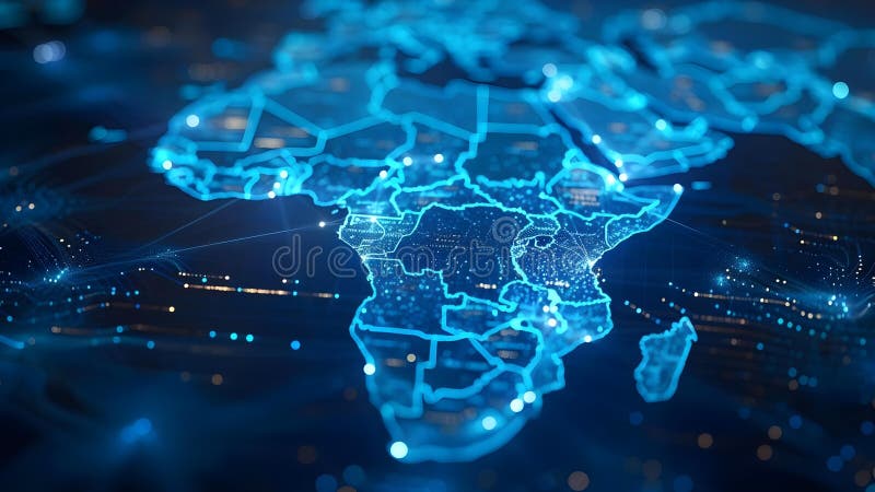 Africa S Digital Pulse: Network Connectivity Map. Concept Technology ...