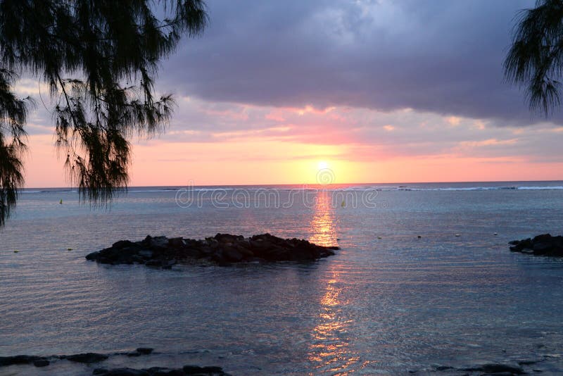 Africa,sunset in Mont Choisy in Mauritius Stock Photo - Image of ...